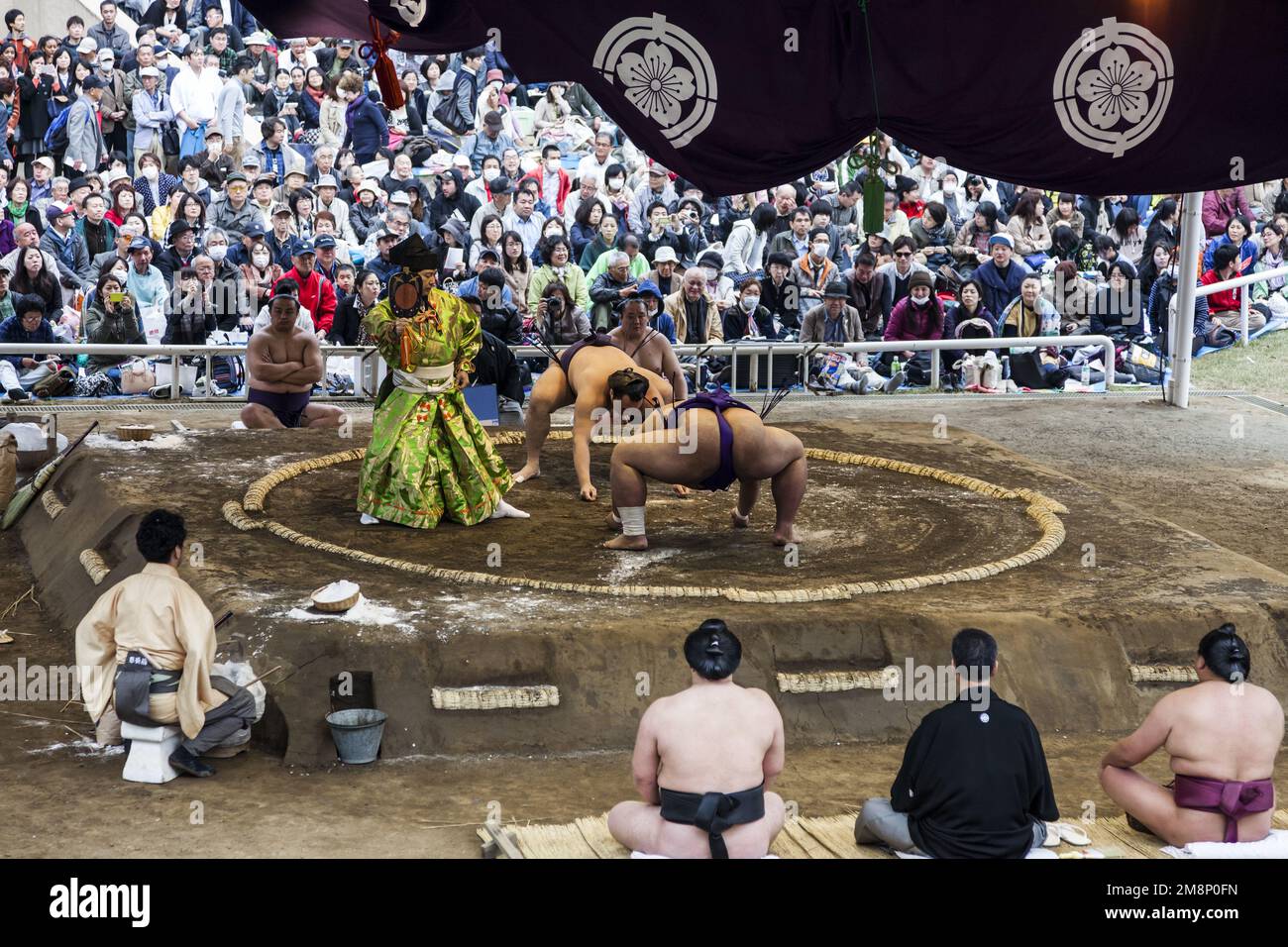 Japan. Tokyo. Chiyoda-ku. Sumo tournament organized during the season ...