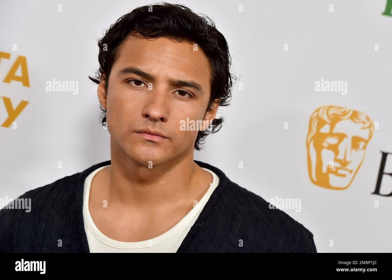 Brandon Perea arrives at the 2023 BAFTA Tea Party, Saturday, Jan. 14 ...