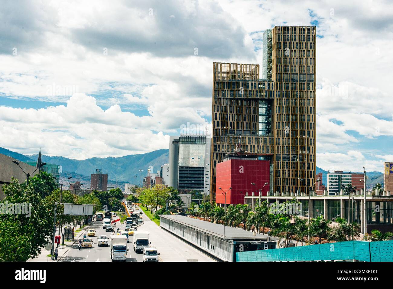 The city center of Medellin, the second biggest city in Colombia - dec ...