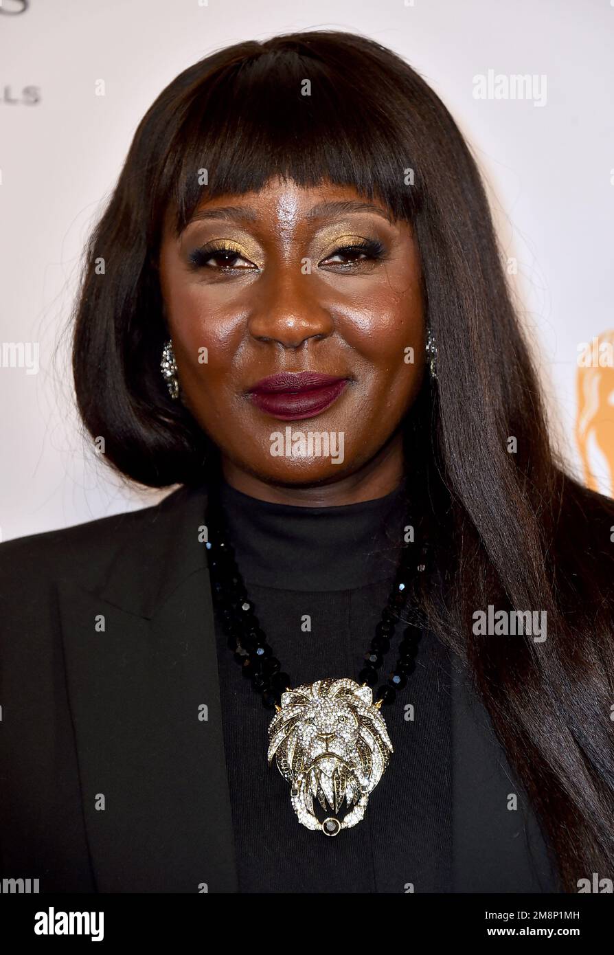 Ellie Foumbi arrives at the 2023 BAFTA Tea Party, Saturday, Jan. 14 ...