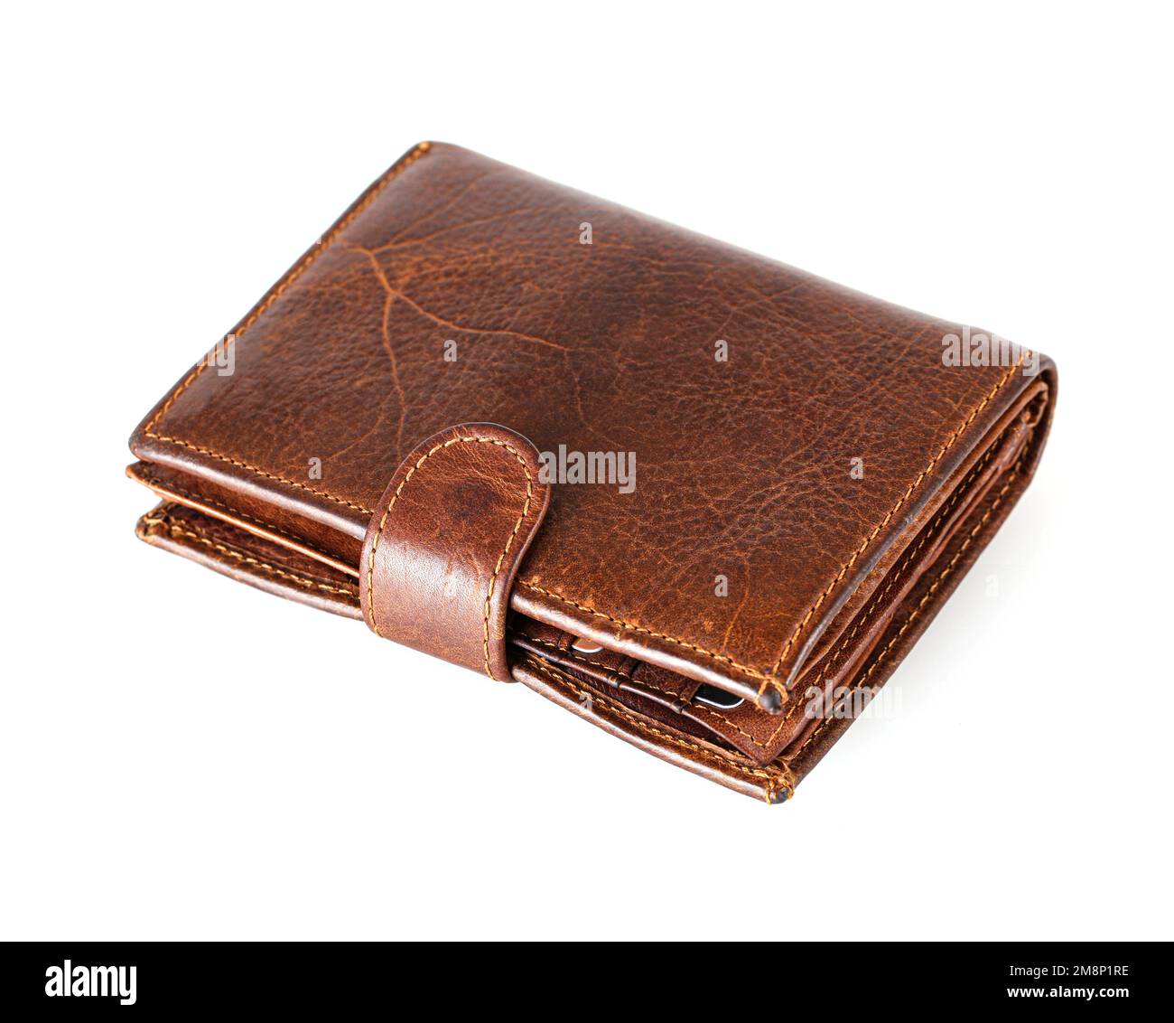 The old men's wallet isolated on white background Stock Photo - Alamy