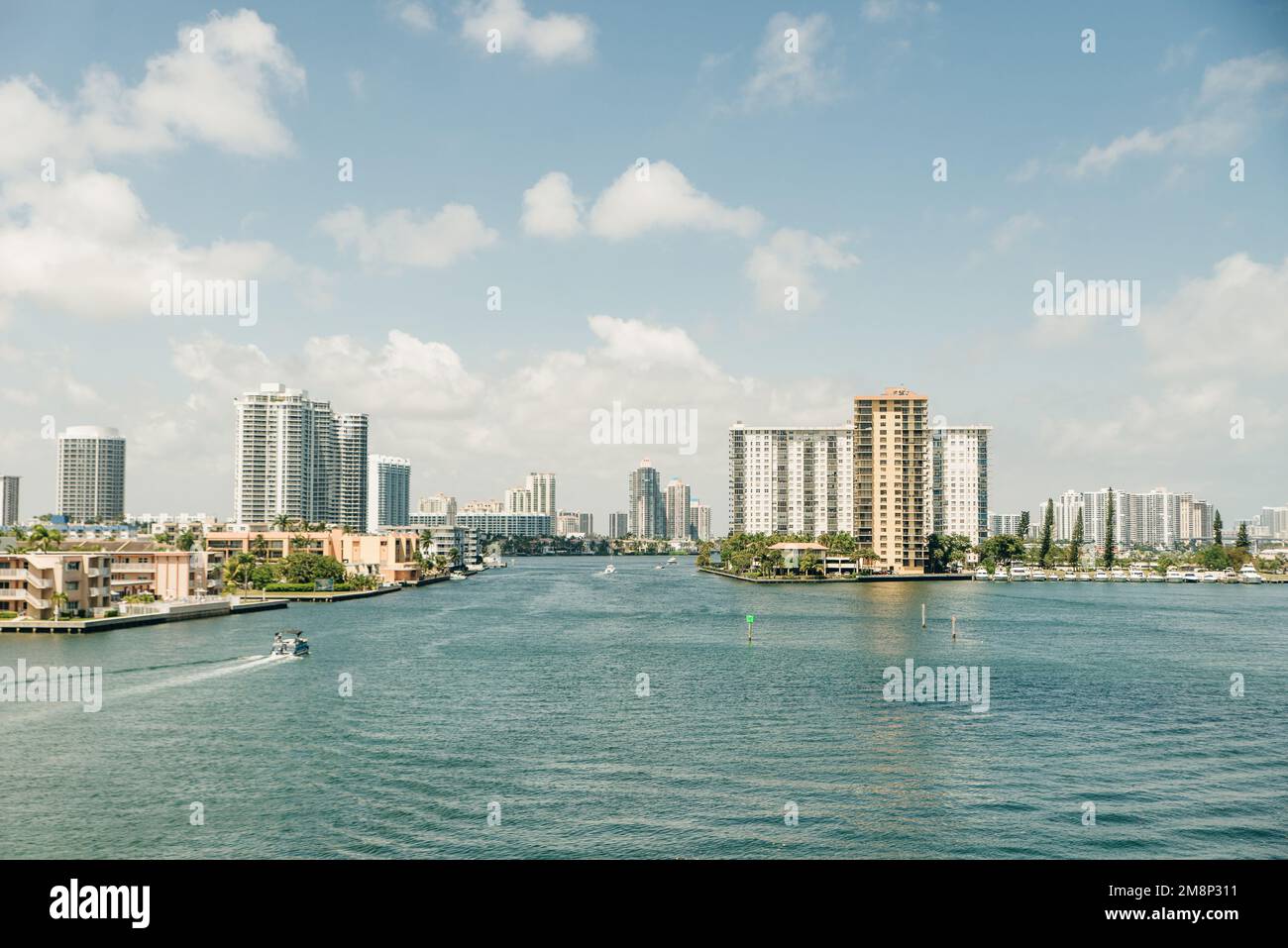 canal in Miami Beach with boats. High quality photo Stock Photo - Alamy