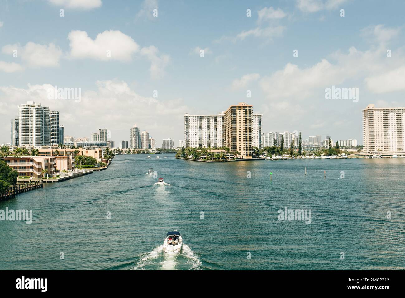 canal in Miami Beach with boats. High quality photo Stock Photo - Alamy