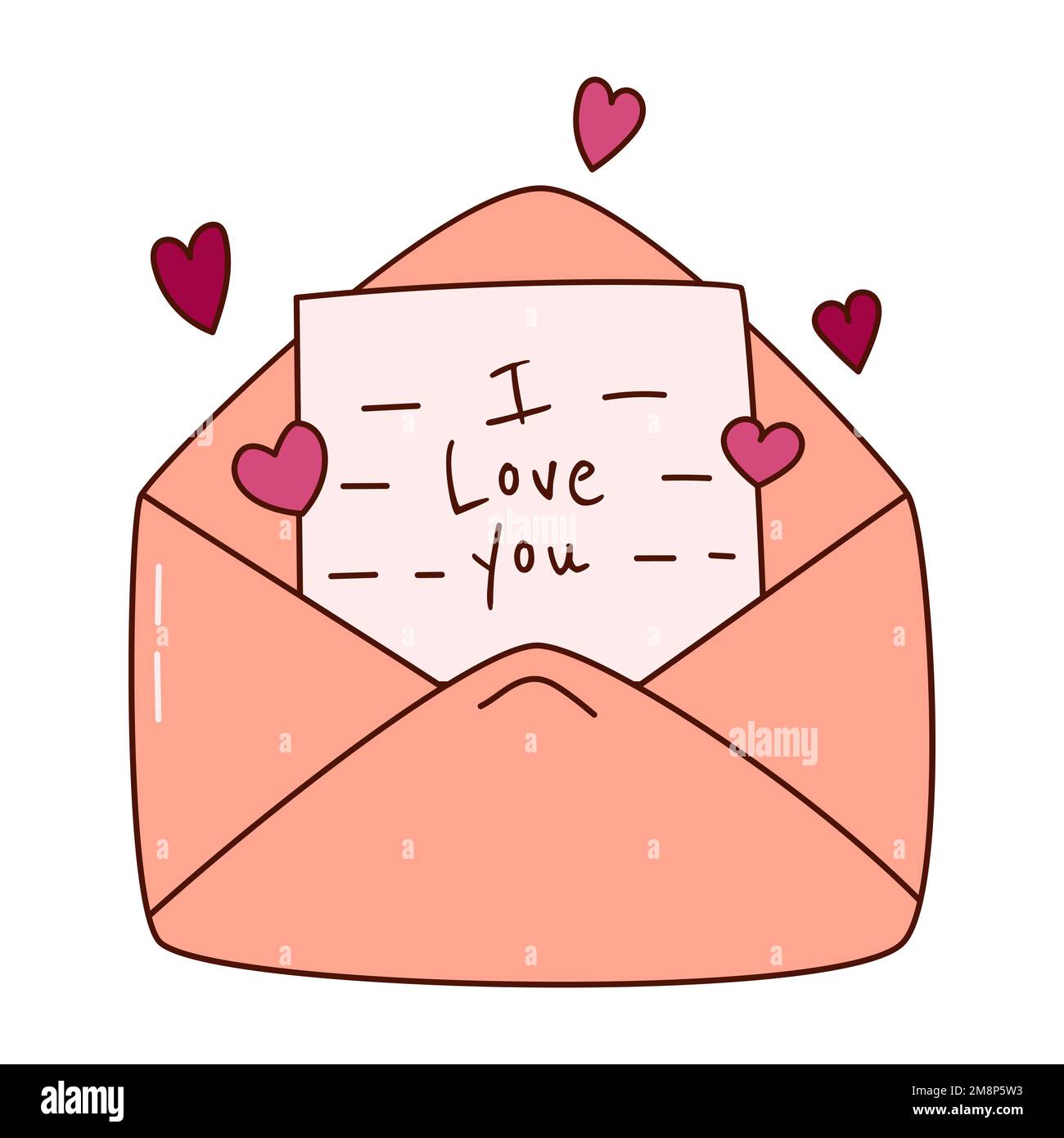 Hand drawn love letter for Valentine day. Design elements for posters ...