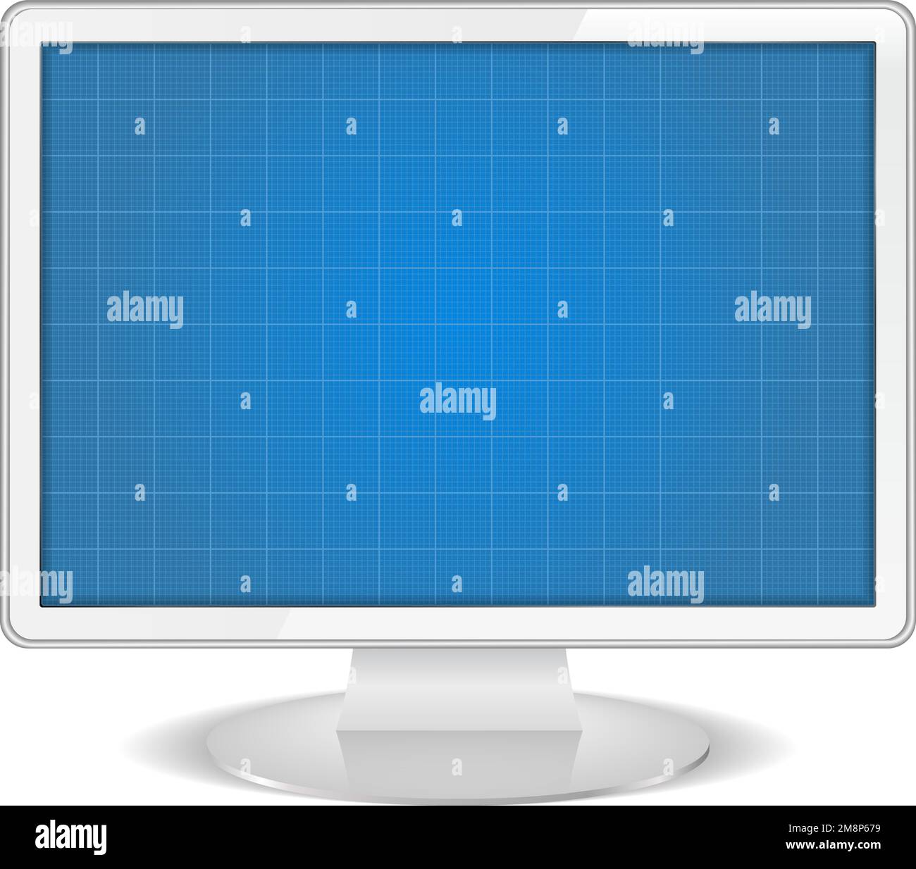 Graph paper on the screen of computer monitor, vector eps10 ...