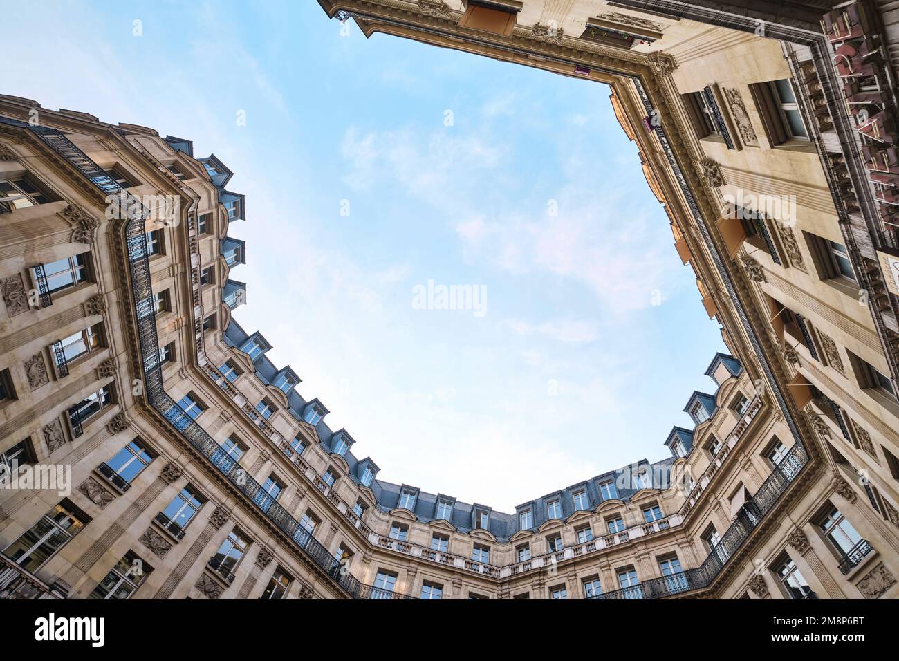 Paris, France - May, 2022: Looking up from Square Édouard VII (Place ...