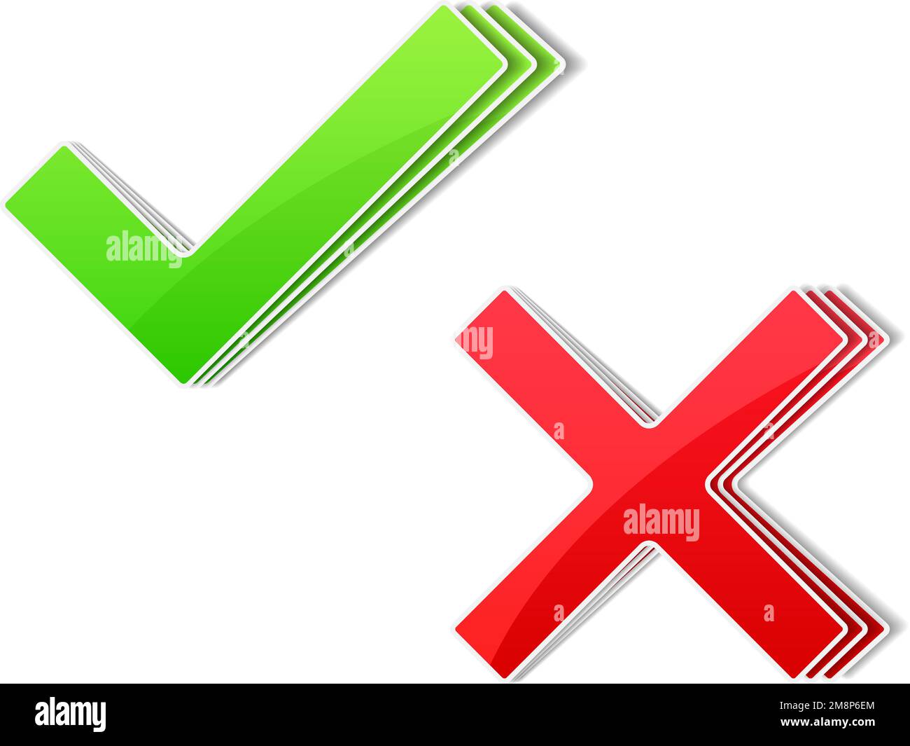 Tick check mark and cross mark symbols icon element Stock Vector Images ...