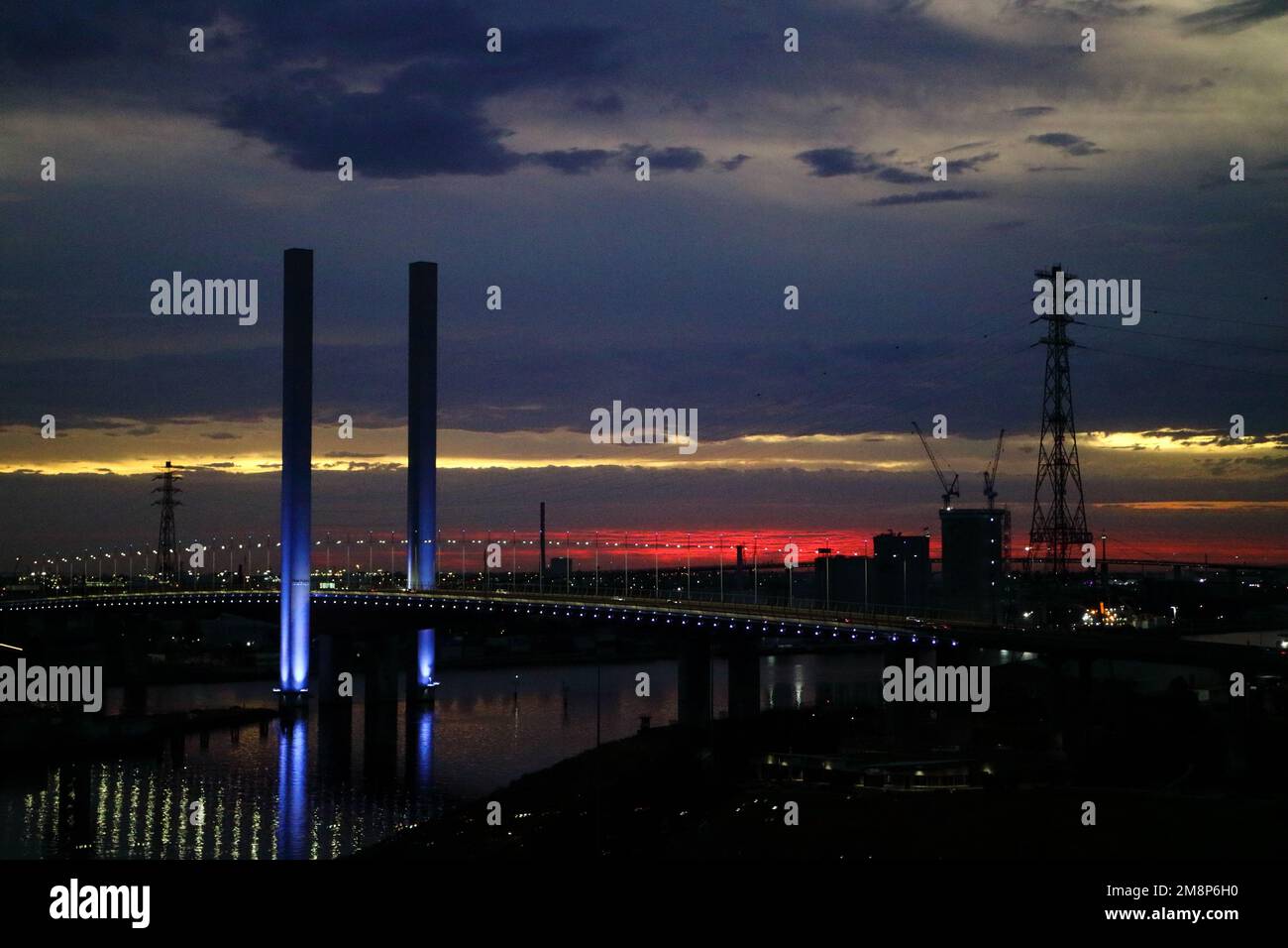 Bolte Bridge At Night Melbourne Docklands, Victoria, Australia Stock ...
