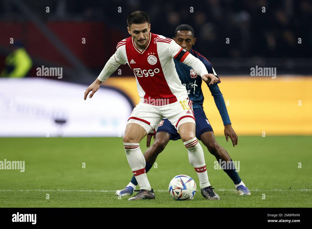 Netherlands. 14th Jan, 2023. AMSTERDAM - (l-r) Dusan Tadic of Ajax ...
