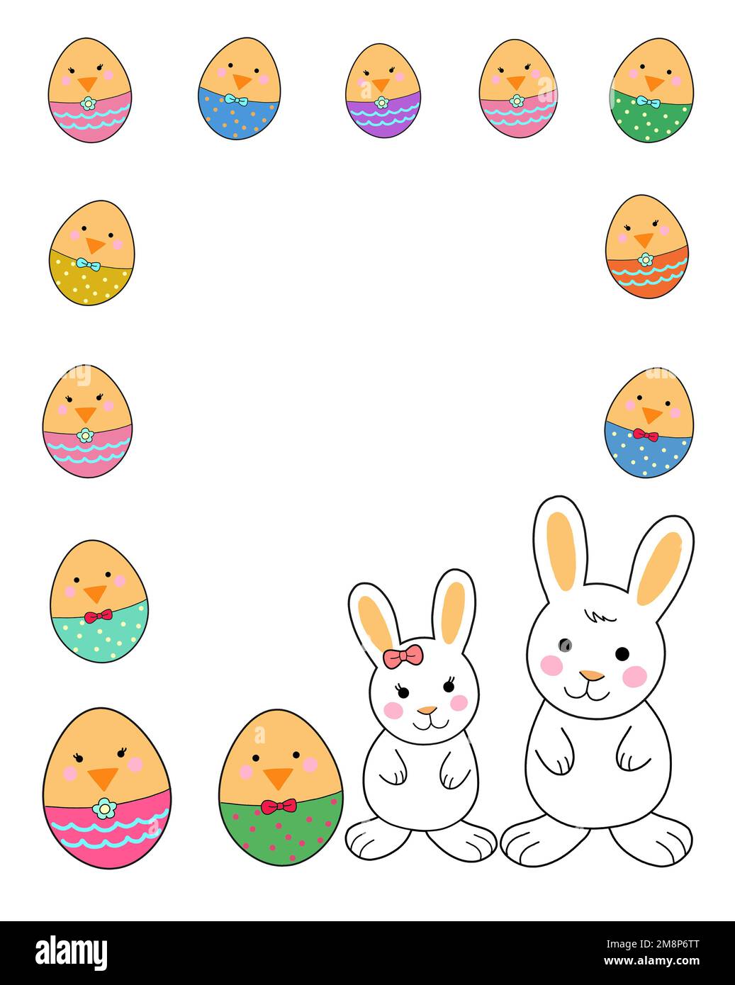 Easter corner border backgrounds. Illustration design of easter eggs ...