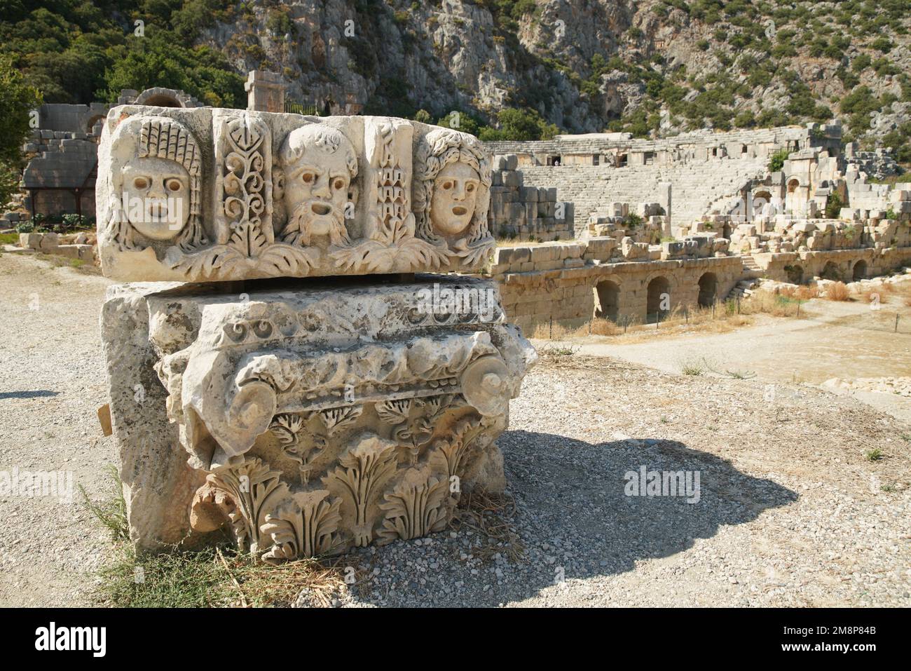 Stone Faces in Myra Ancient City in Demre, Antalya City, Turkiye Stock ...