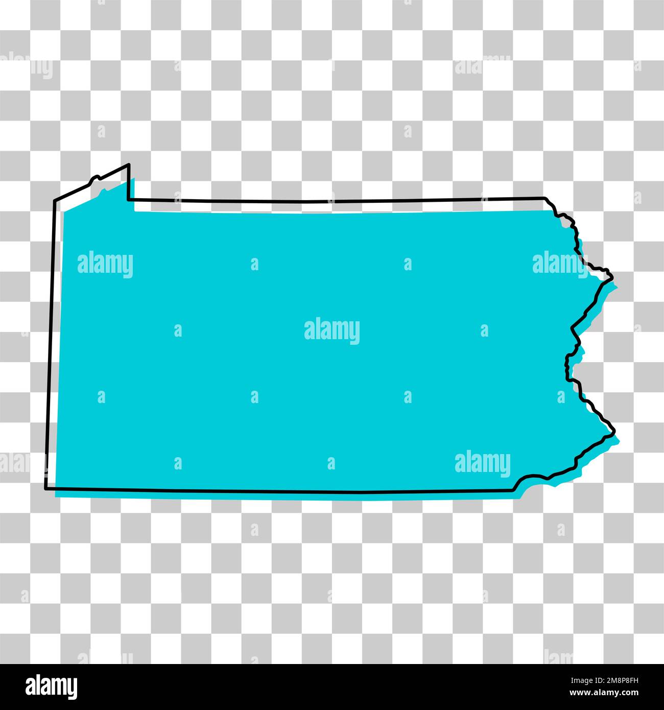 Pennsylvania map shape, united states of america. Flat concept icon ...