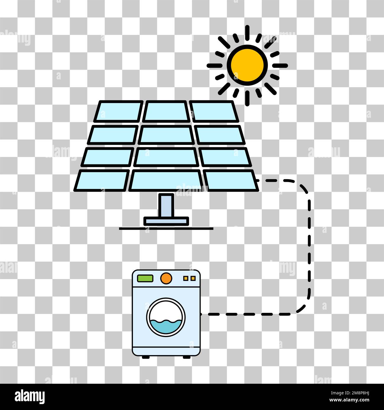 Solar panel icon, green power technology, ecology alternative energy ...