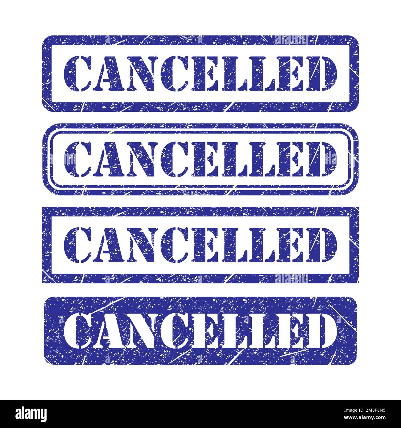 Set of Cancelled stamp symbol, label sticker sign button, text banner ...