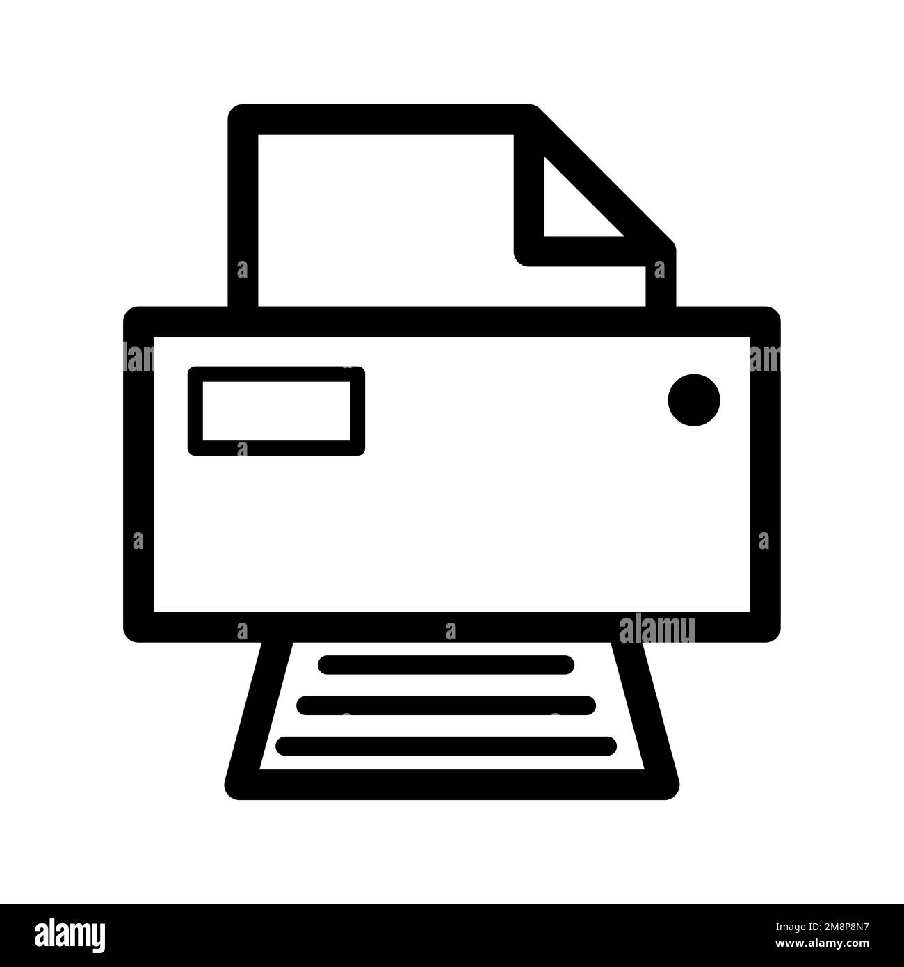 Printer document web icon, printout machine technology flat sign vector ...