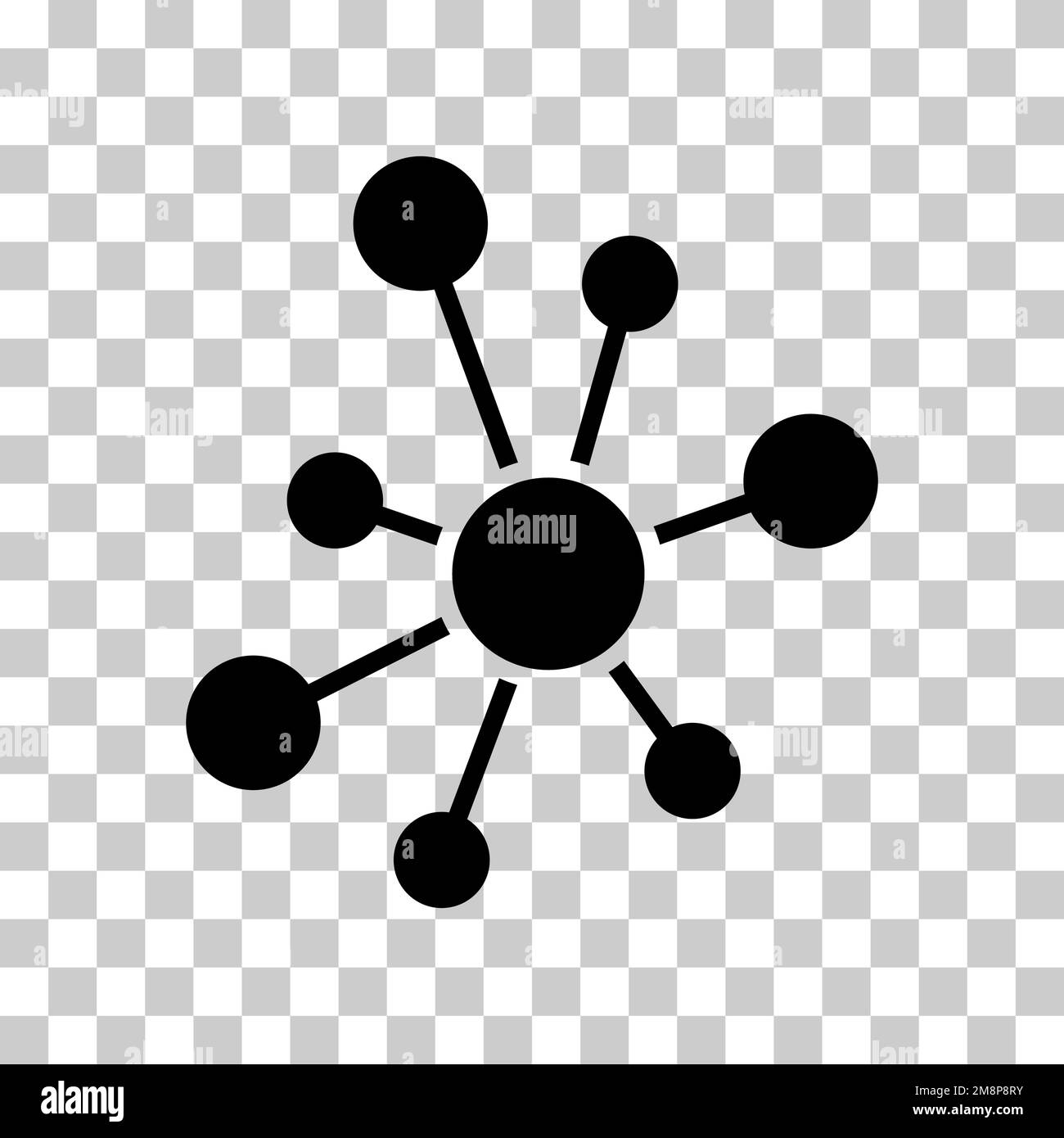 Hub Flat Network Icon Connect Structure Vector Symbol Isolated Background Technology System