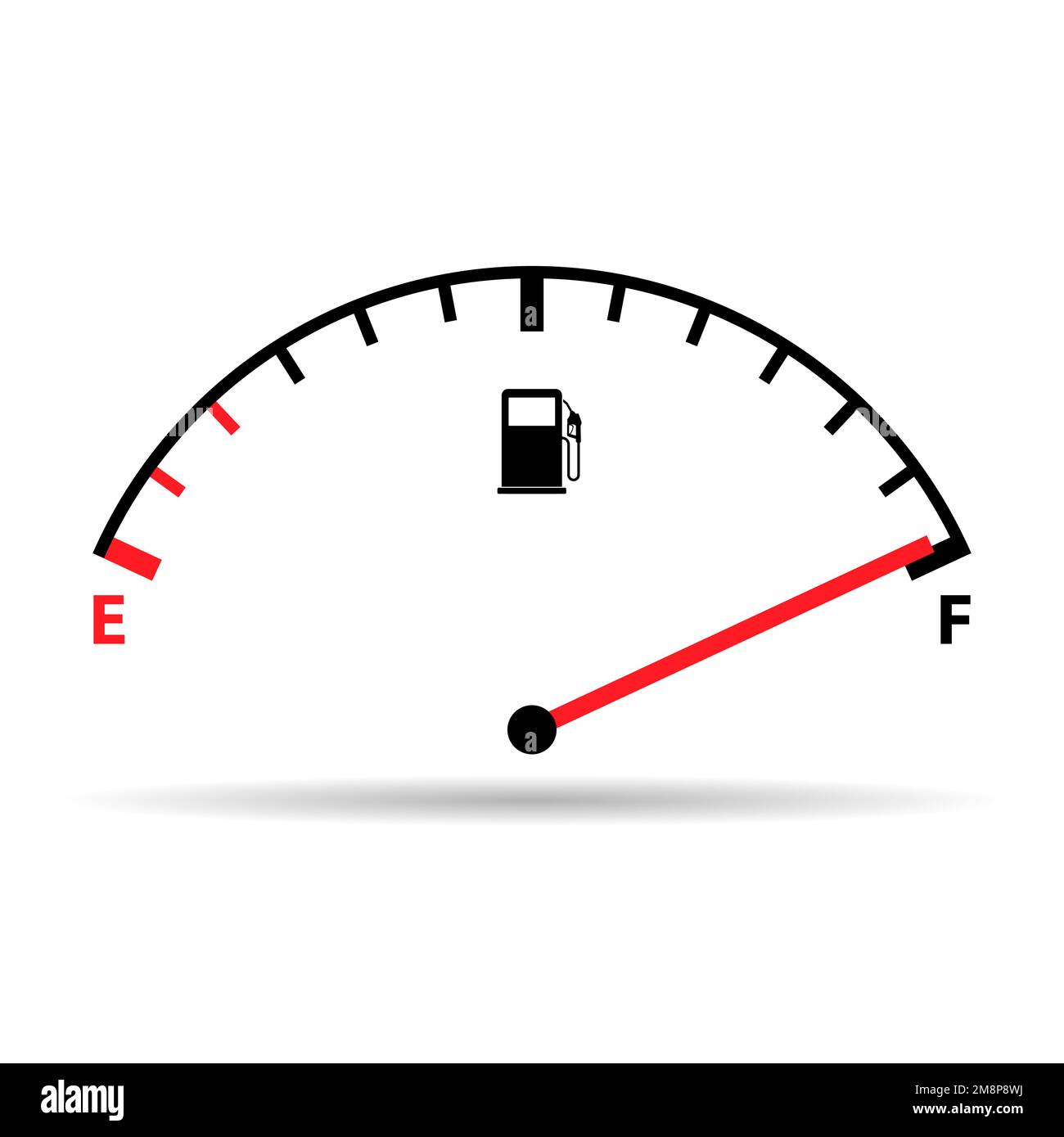 Fuel car indicator icon shadow, gauge petrol automobile meter symbol ...