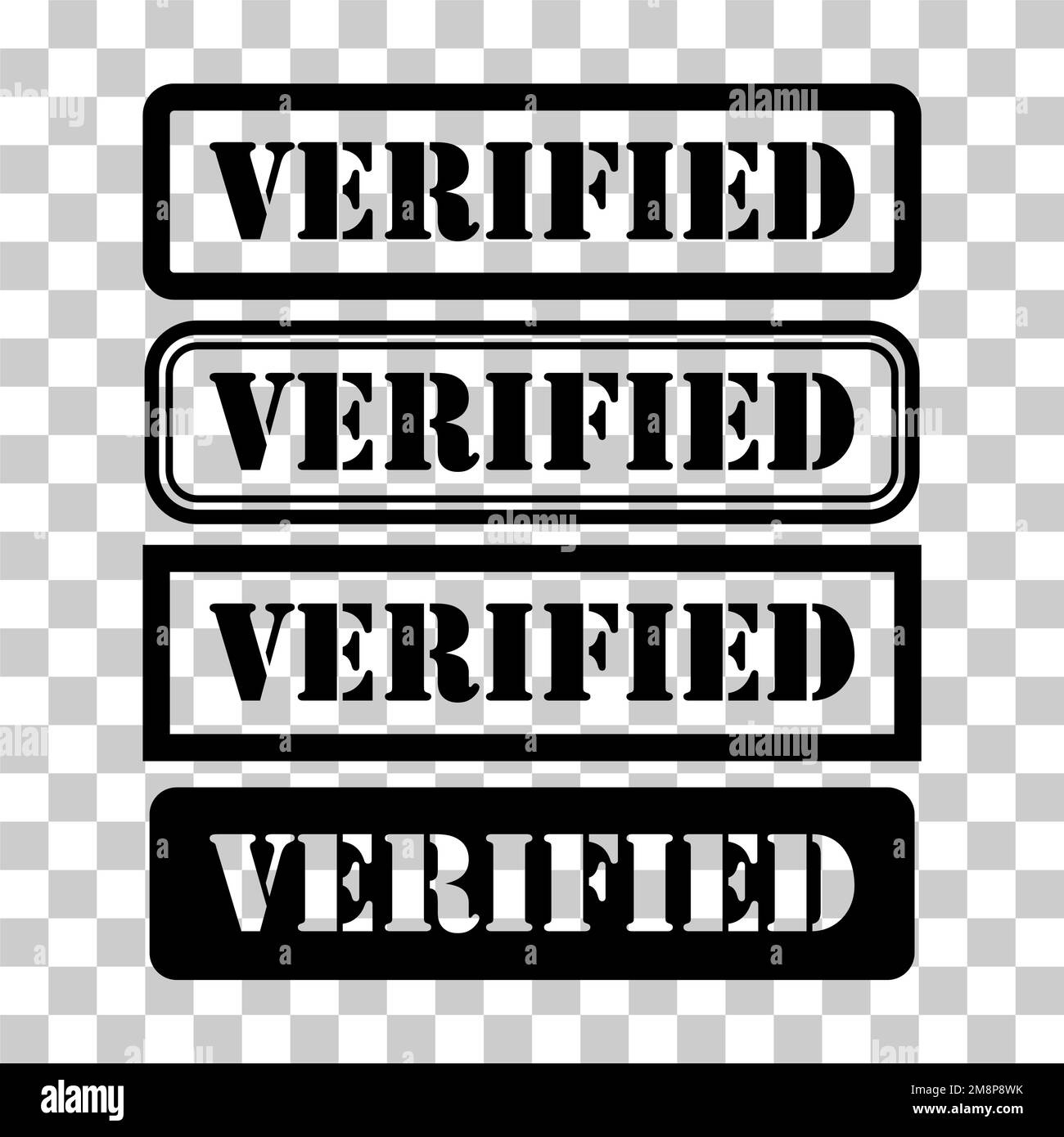 Set of Verified stamp symbol, label sticker sign button, text banner ...