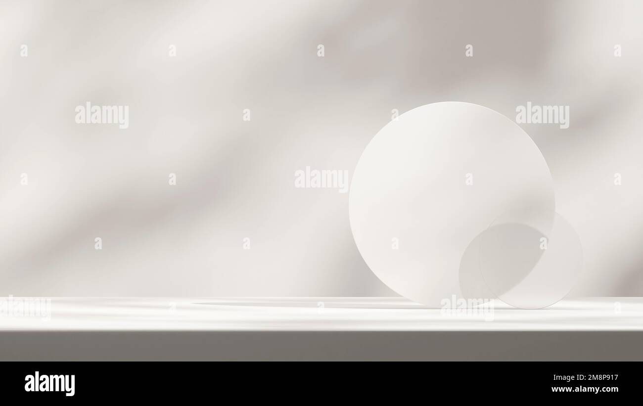 A 3D illustration of a stage for a showcase on a white background with ...