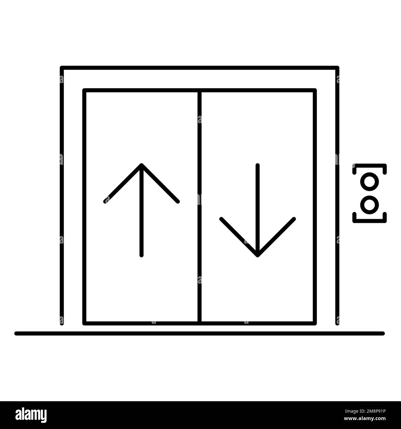 Lift elevator icon, graphic design entrance sign, building doorway ...