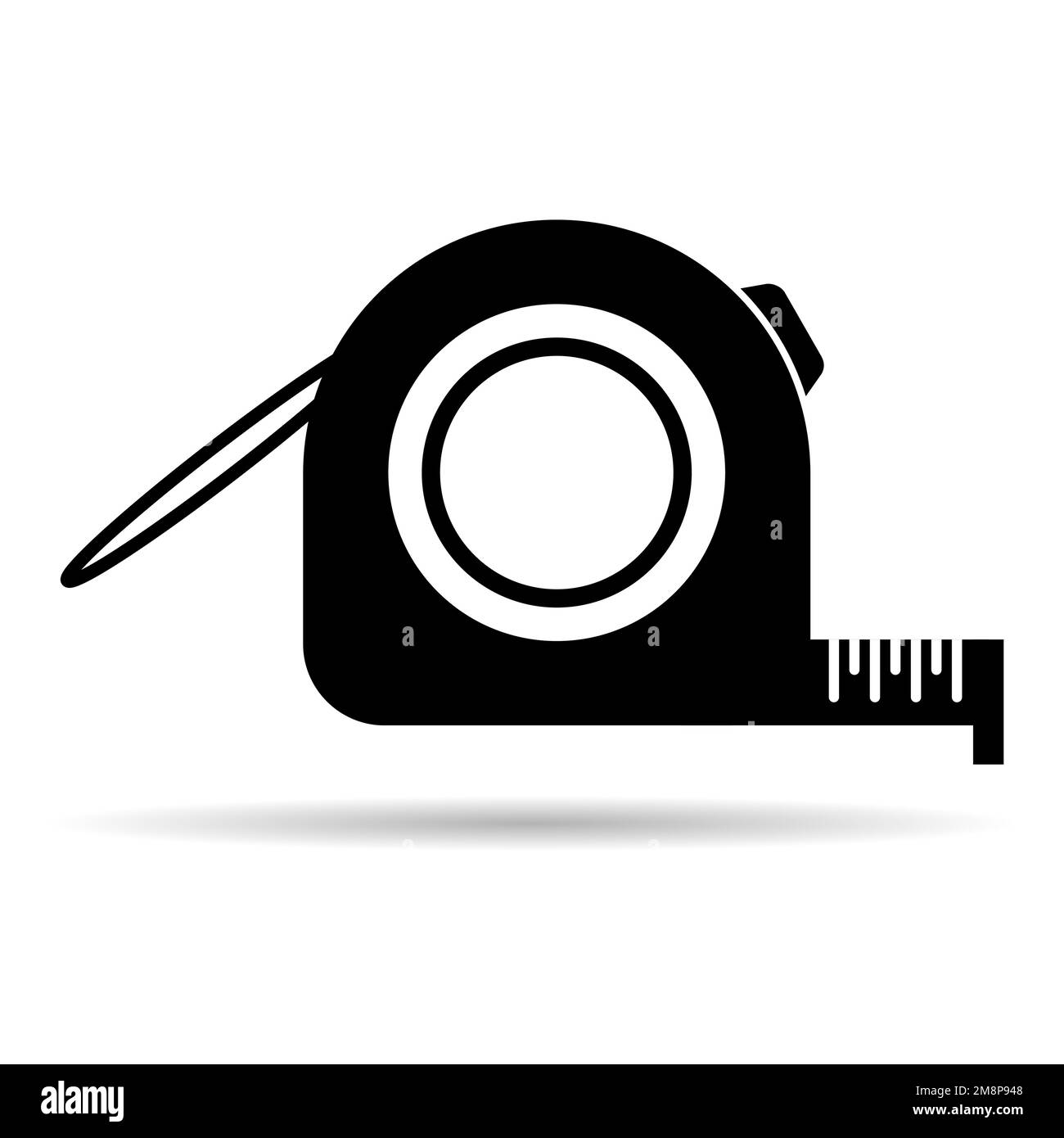 Measurement Tape Icon Shadow Measure Tool Concept Design Symbol