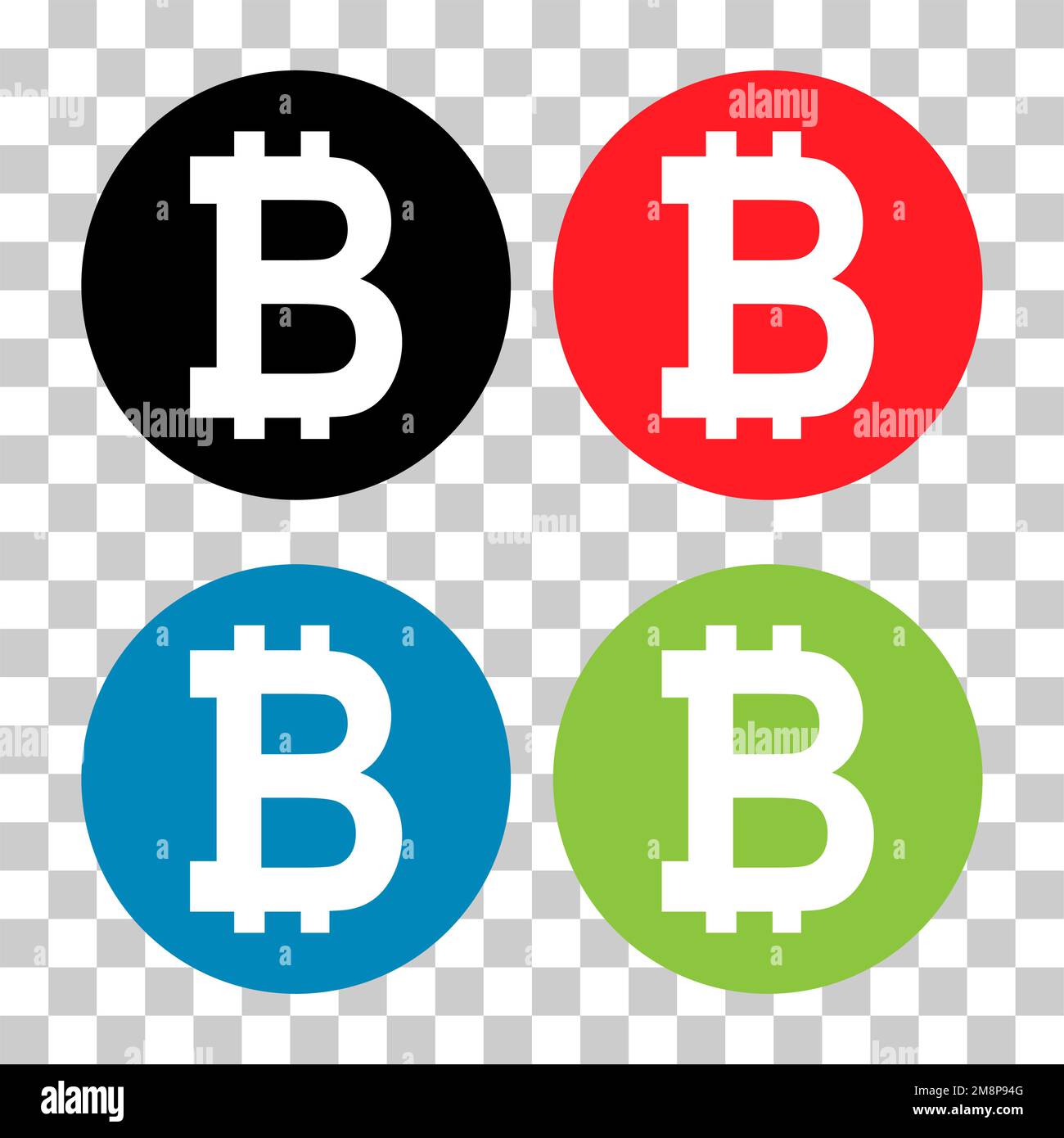Set of Bitcoin web coin, internet electronic crypto design symbol ...