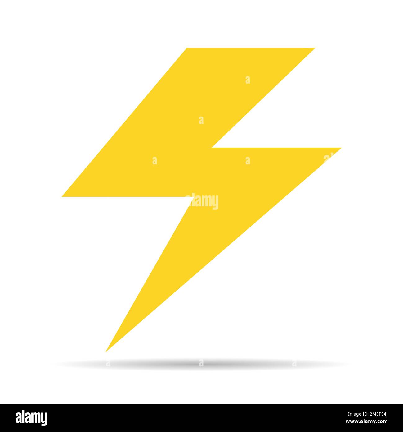 Light flash icon shadow, electric charge power symbol, graphic flat ...