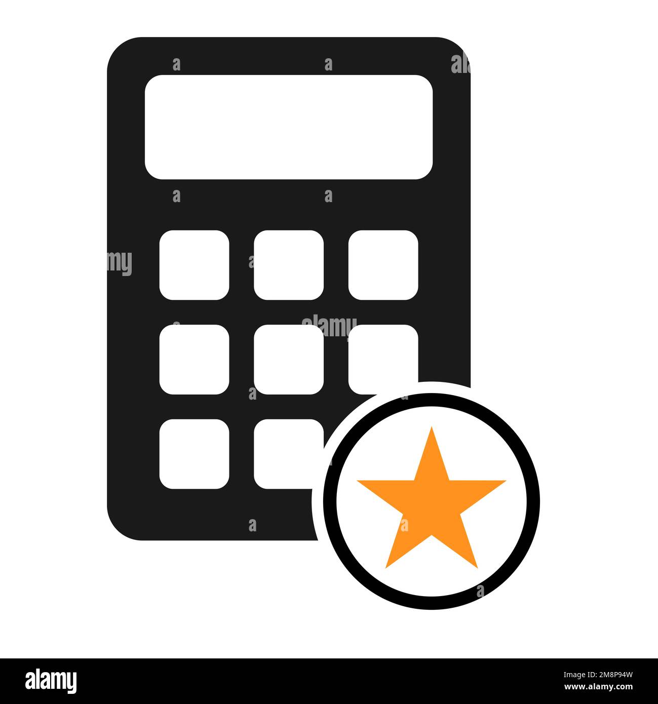 Calculator icon, mathematics web button vector illustration. Internet ...