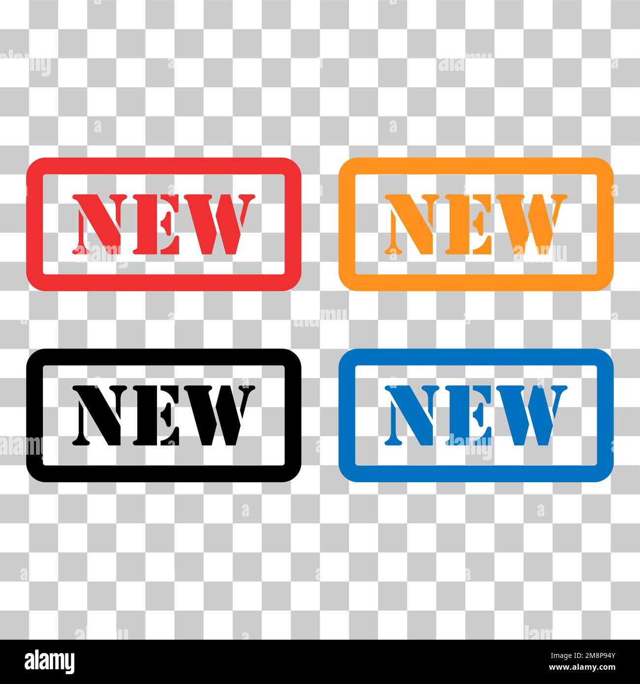 Set of New stamp symbol, label sticker sign button, text banner vector ...
