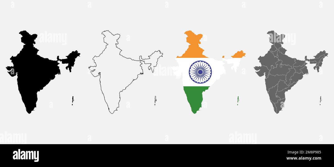 Set of India map graphic, travel geography icon, nation country indian ...