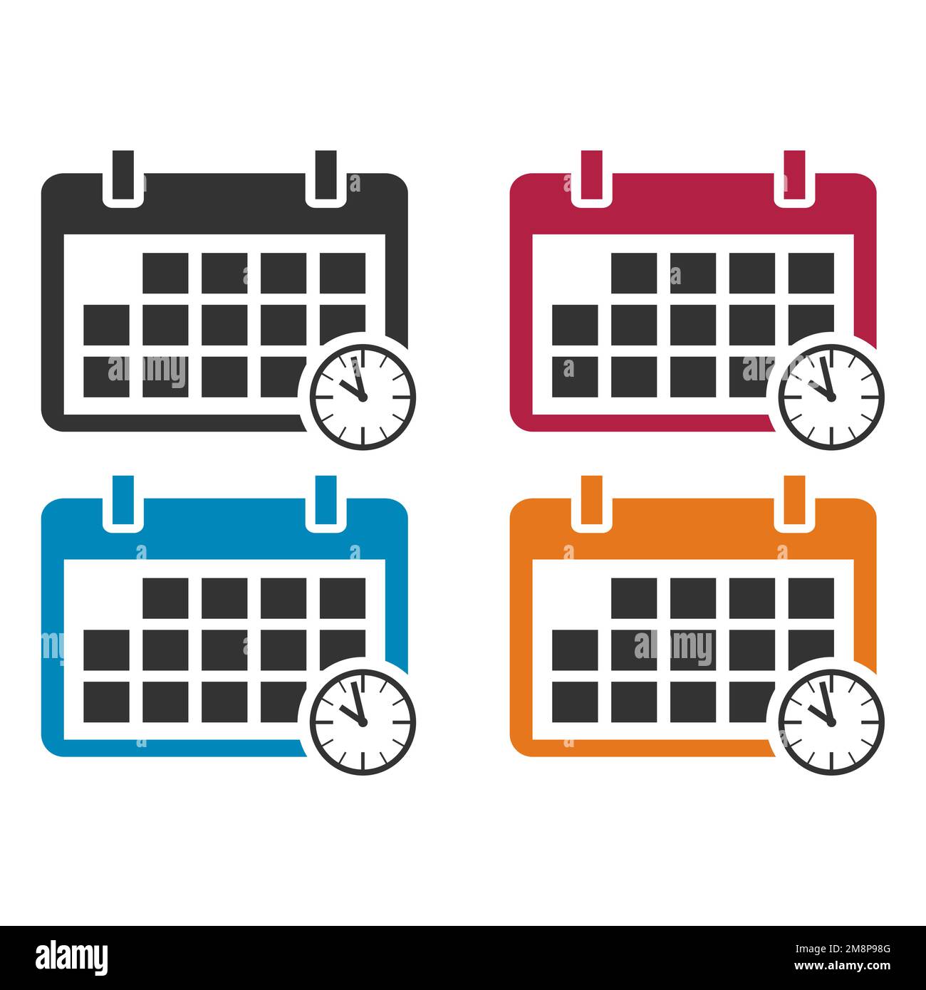 Set of Calendar icon date day symbol, event deadline organizer design ...