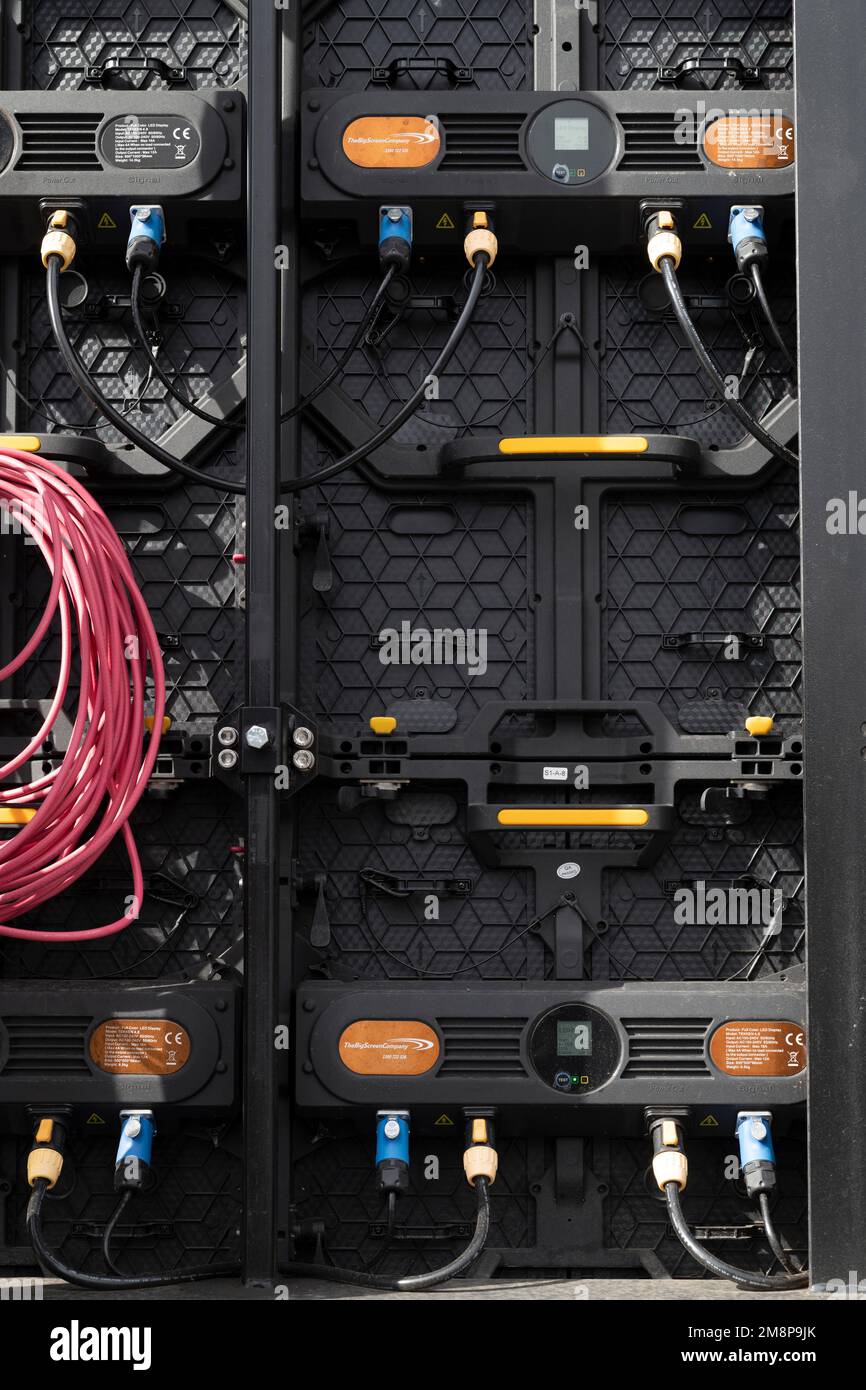 Back of a display screen showing wires and connections Stock Photo - Alamy