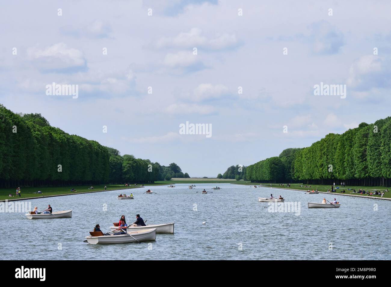 Paris, France - May, 2022: Gardens of the famous Palace of Versailles ...