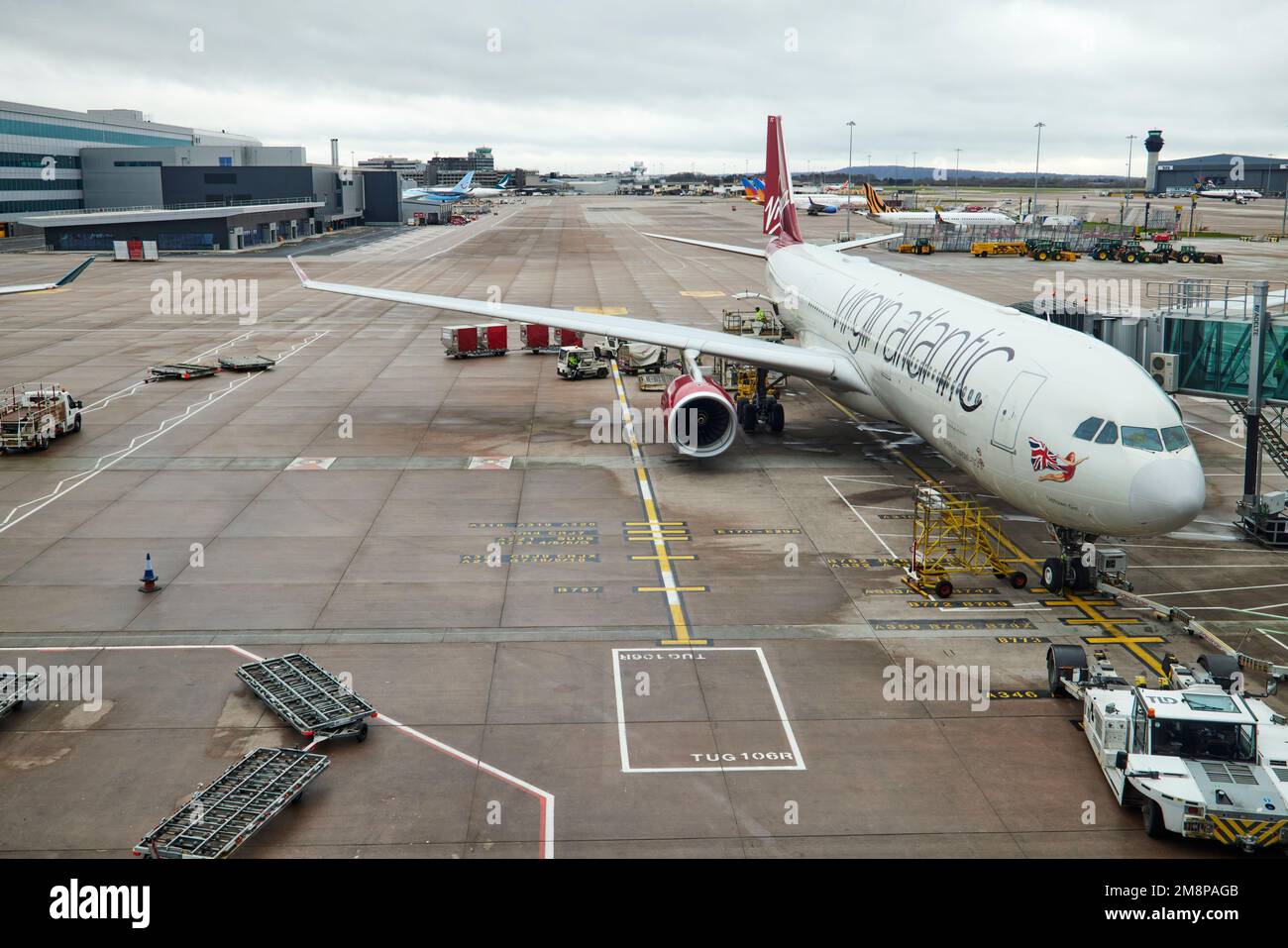 Manchester Airport Virgin Atlantic A330-300 Stock Photo - Alamy