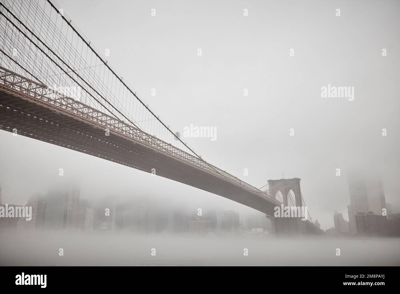 New York city Brooklyn Dumbo area with landmark Brooklyn Bridge in the ...