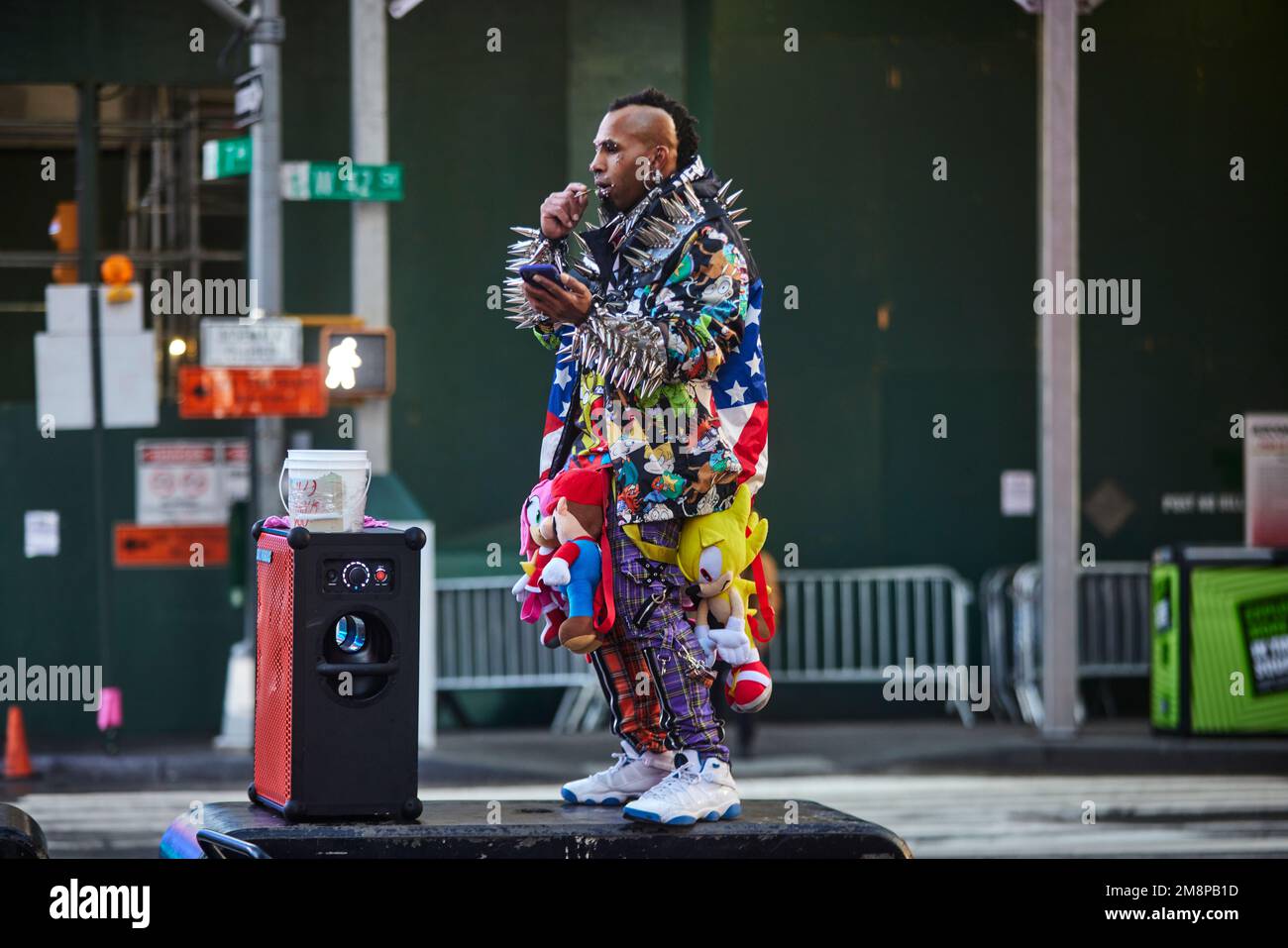 New York city Manhattan dancing in Time Square Stock Photo - Alamy