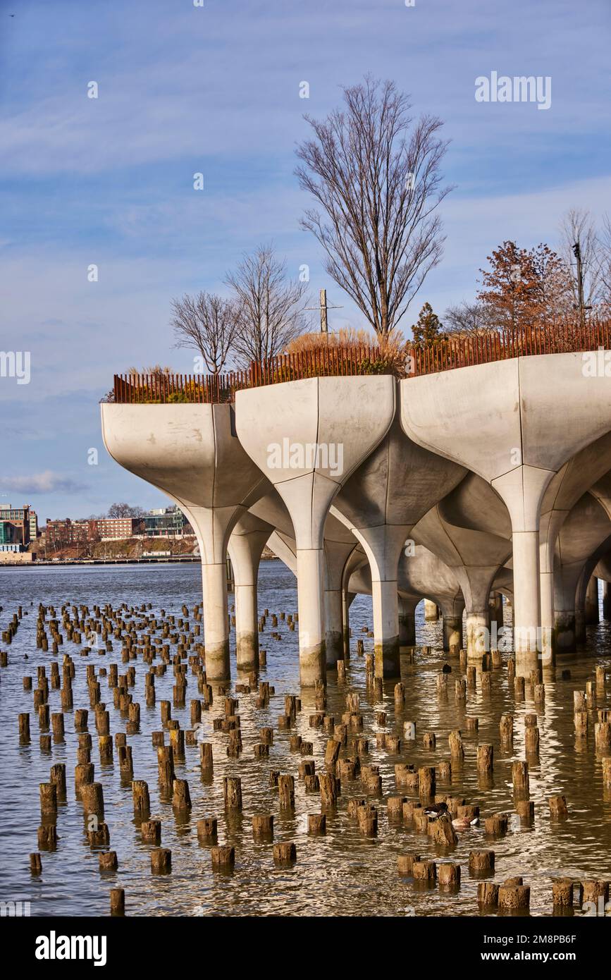 New York city Manhattan floating island park west side Little Island ...
