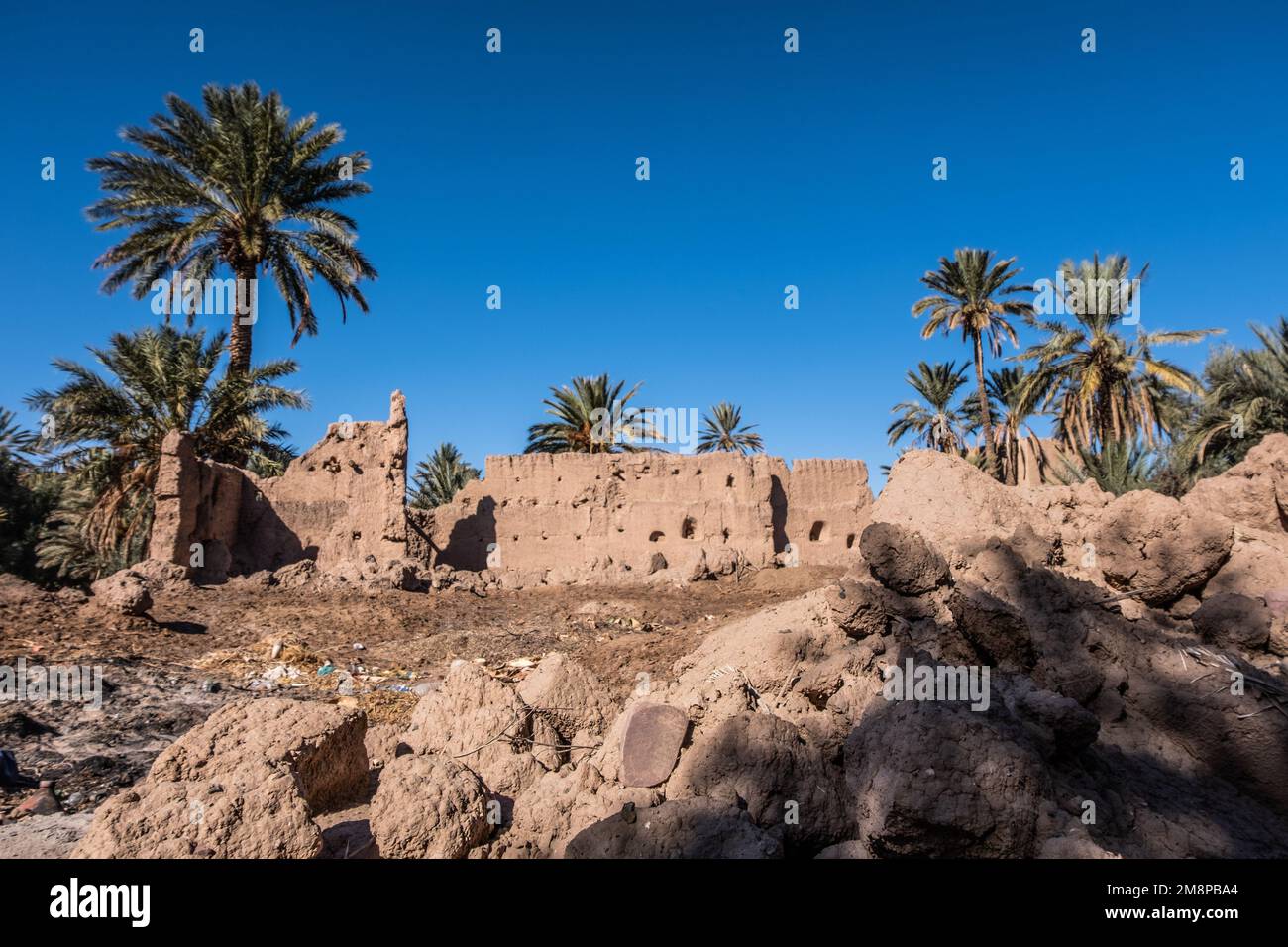 Kasbah of the Oasis - An old kasbah in the middle of a lush oasis Stock ...