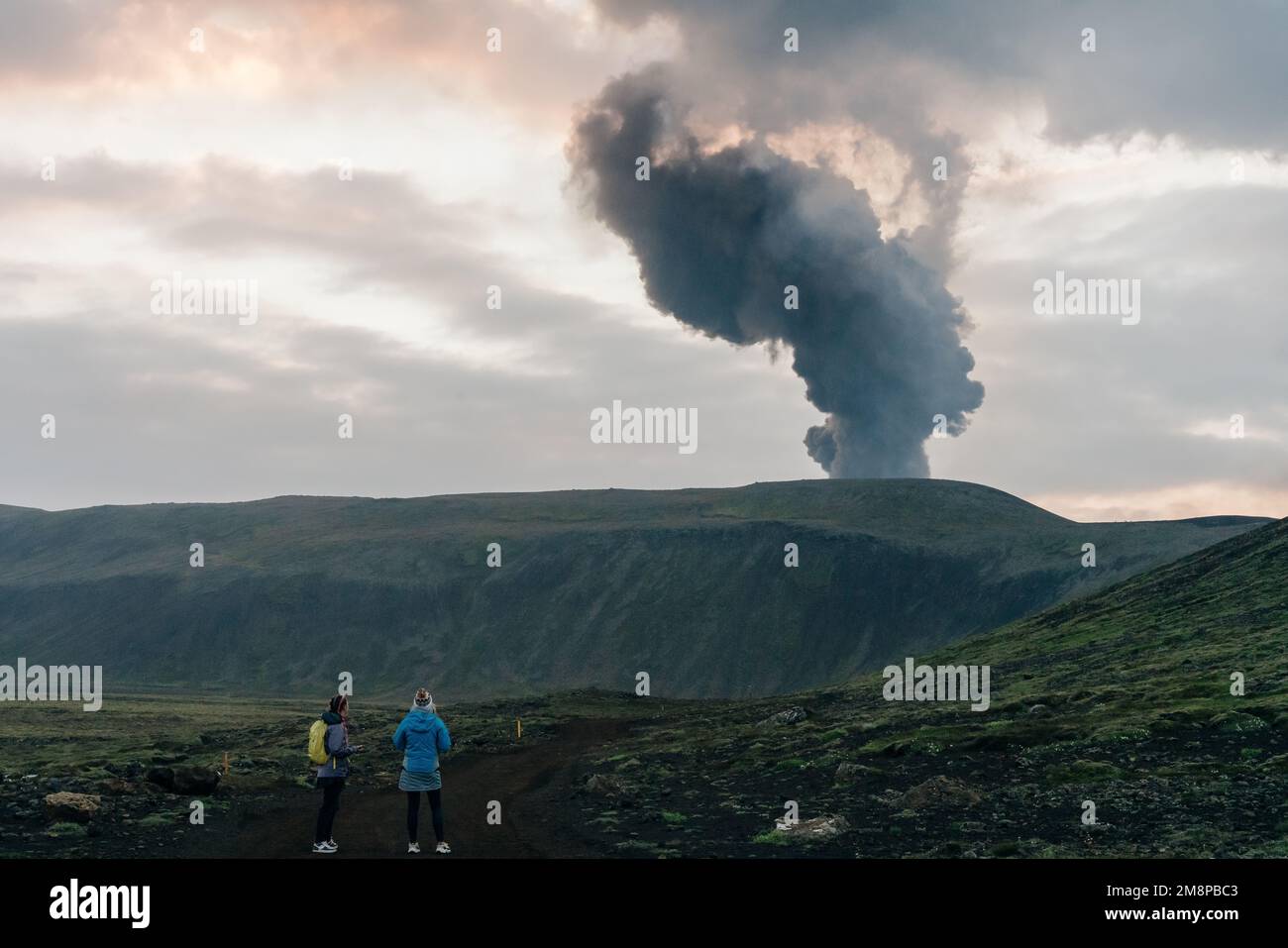 Fagradalsfjall, Iceland - June, 2021: volcano eruption near Reykjavik ...