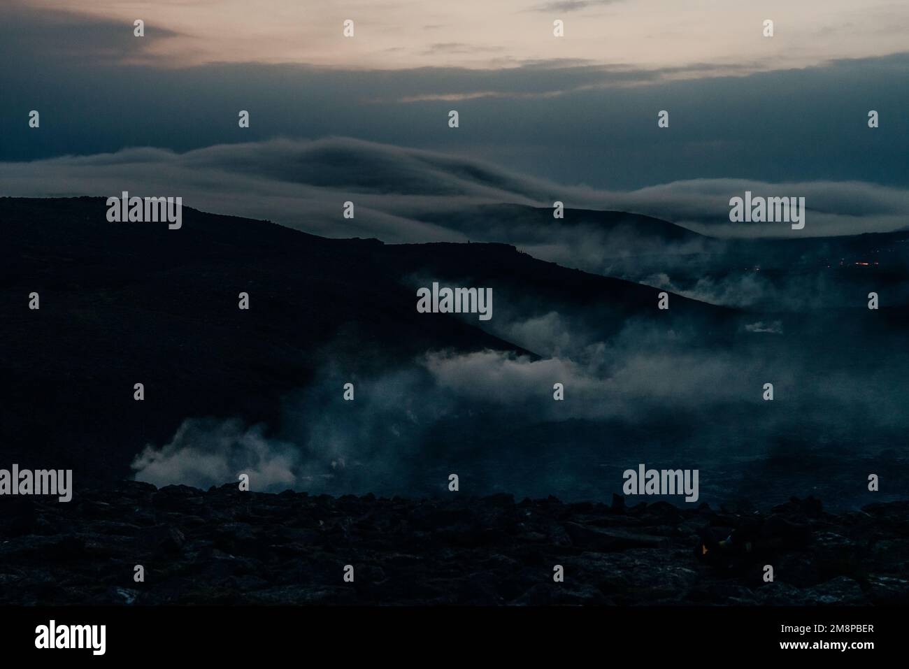 Fagradalsfjall, Iceland - June, 2021: volcano eruption near Reykjavik ...