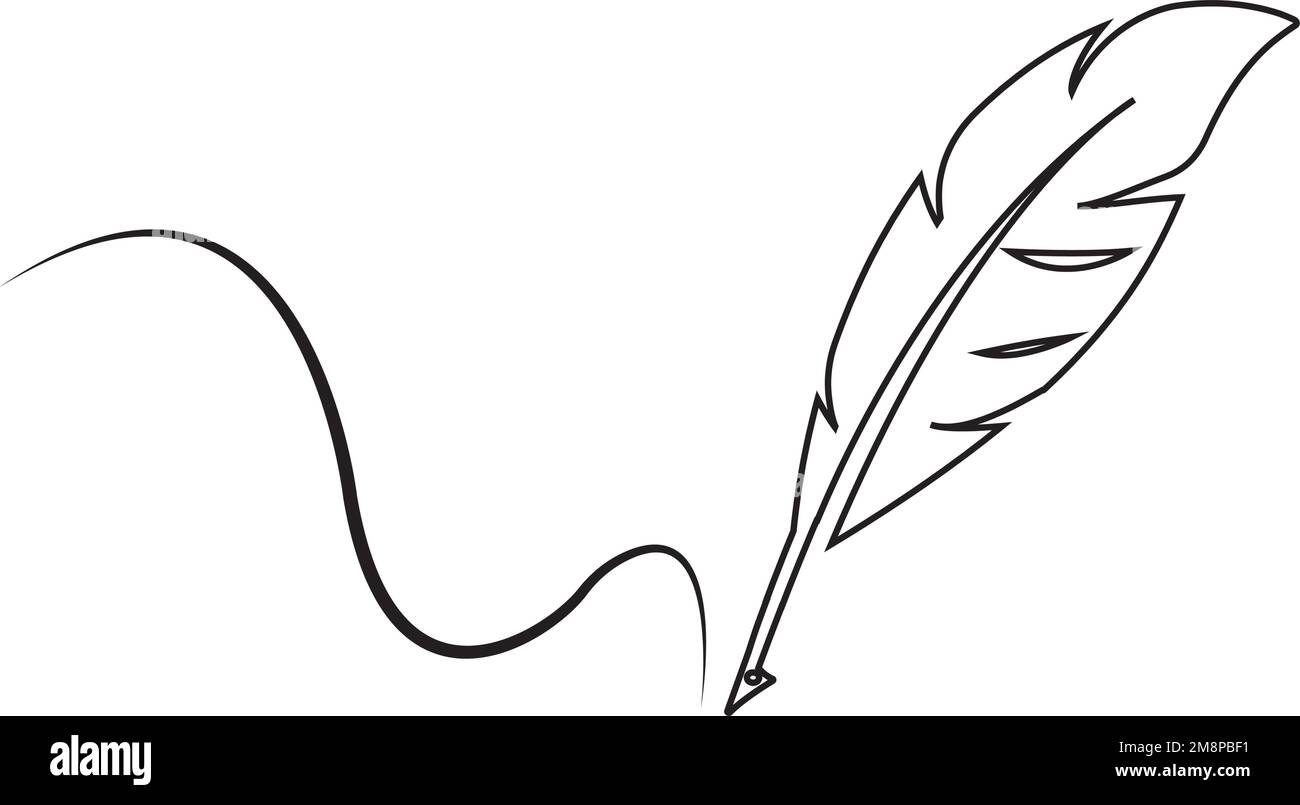 Feather Pen Logo Illustration Design Stock Vector Image And Art Alamy