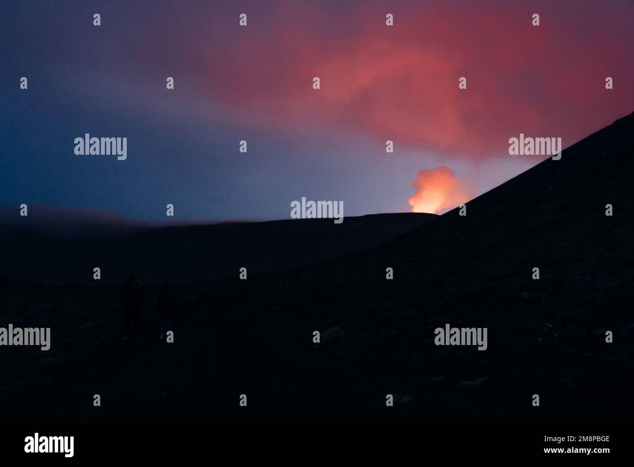 Fagradalsfjall, Iceland - June, 2021: volcano eruption near Reykjavik ...