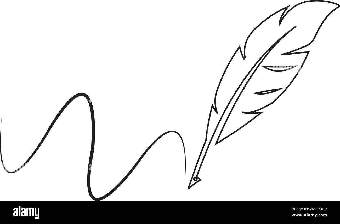 feather pen logo illustration design Stock Vector Image & Art - Alamy