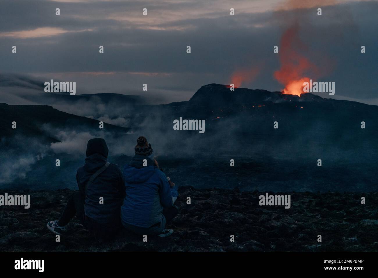 Fagradalsfjall, Iceland - June, 2021: volcano eruption near Reykjavik ...