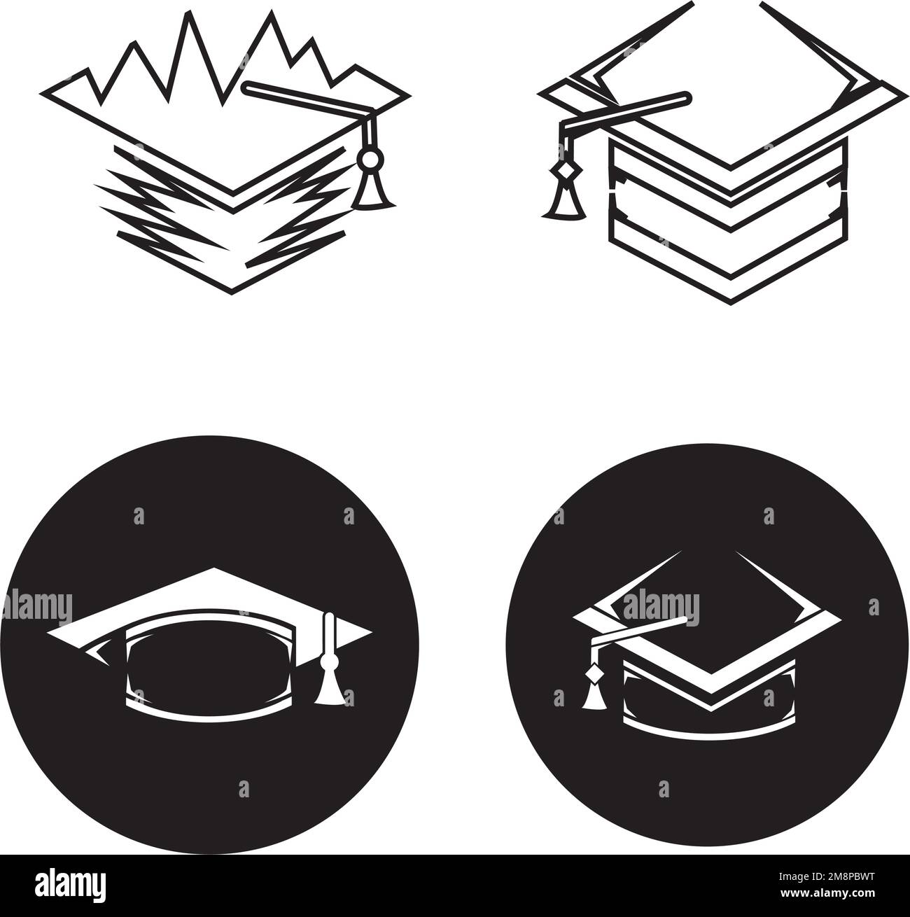 bachelor hat logo vektor template Stock Vector Image & Art - Alamy