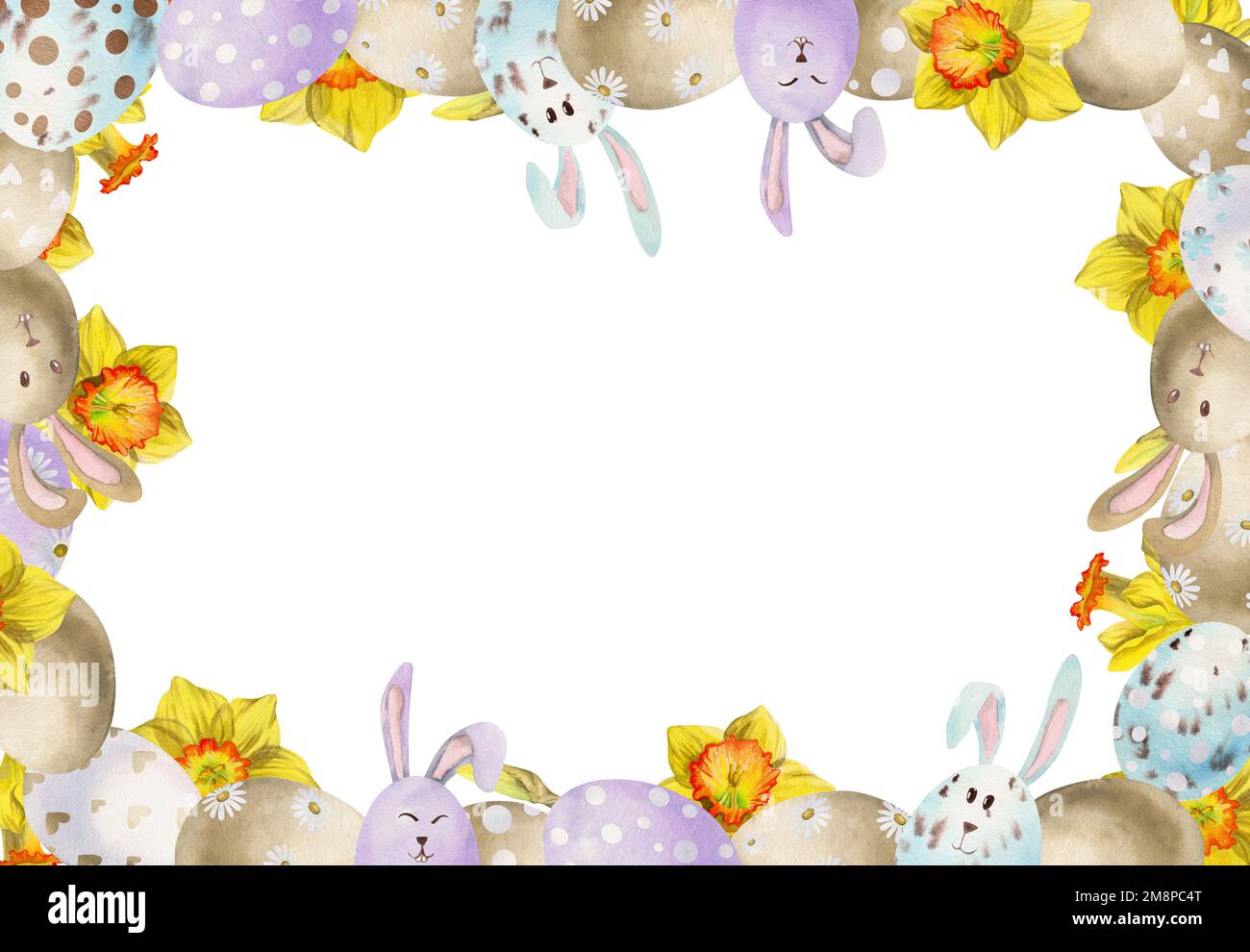 Easter Bunny Border Clip Art Free Vectors | Cute Easter Frame