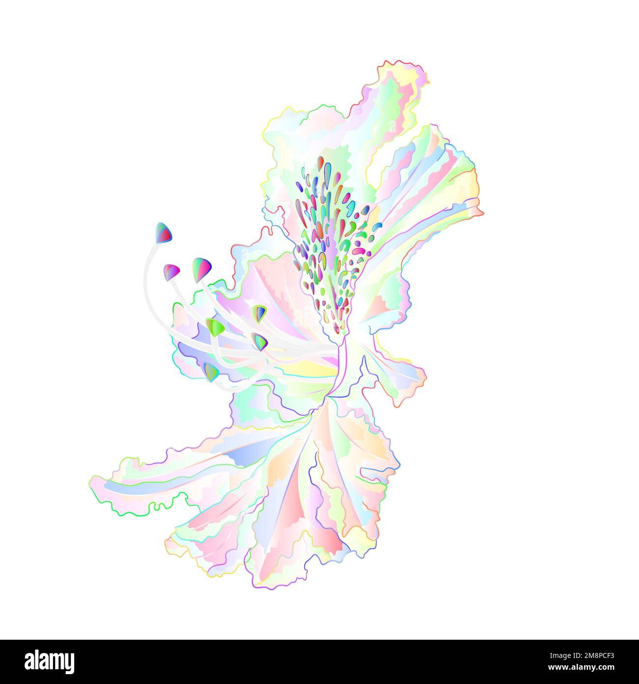 Flower rhododendron mountain shrub Stock Vector Images - Alamy