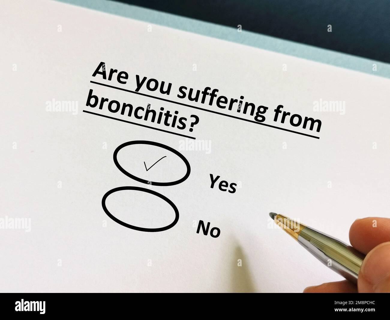 A person is answering question about illness. She is suffering from ...