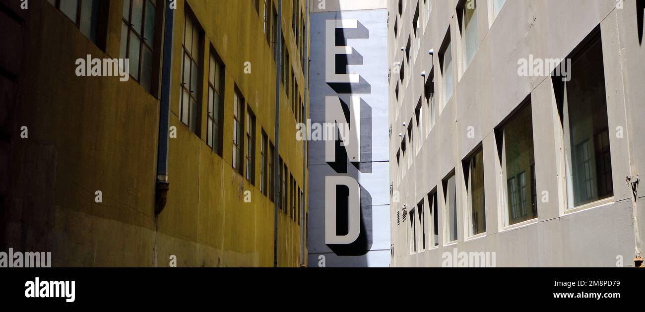 The End graffiti in Melbourne Stock Photo - Alamy