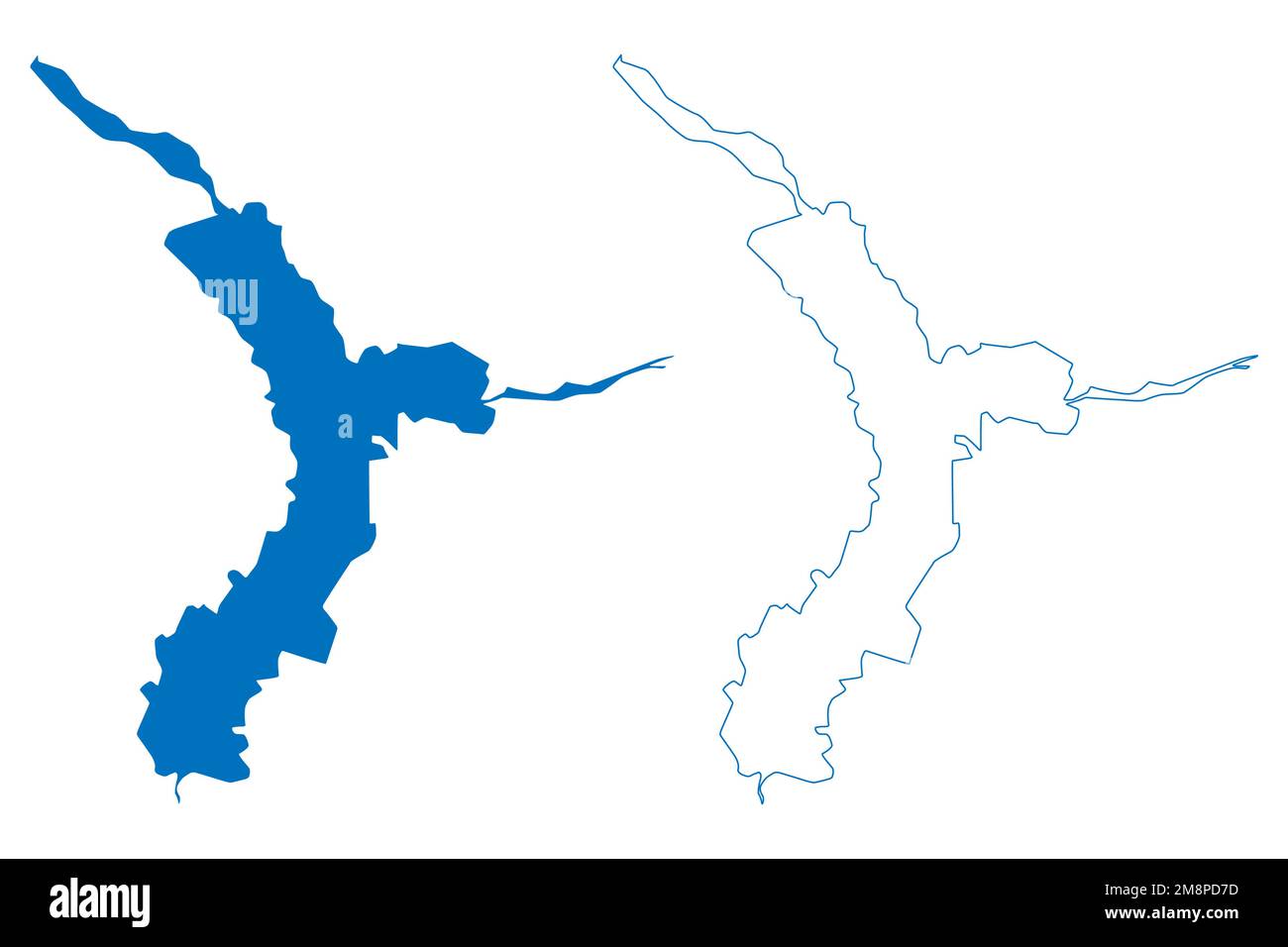Lake Shey phoksundo (Federal Democratic Republic of Nepal) map vector ...